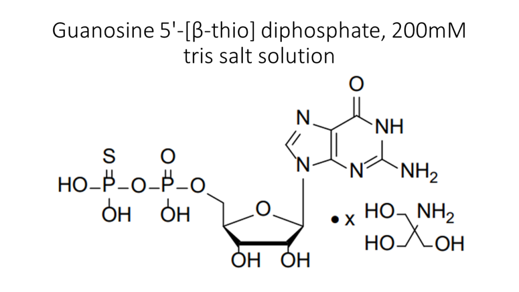 Guanosine 5′-[β-thio] diphosphate, 200mM tris salt solution ...